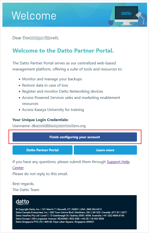 Standalone: Getting started with Datto SaaS Protection