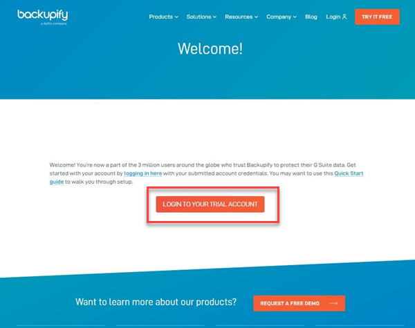 How do I set up a new Backupify for Google Workspace account for my ...