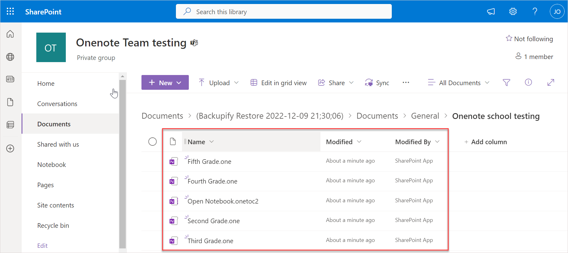 Data restore locations