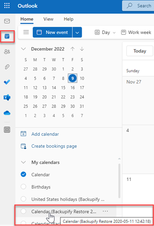 Data restore locations