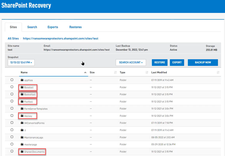 Data restore locations