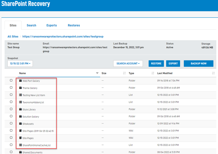 Data restore locations