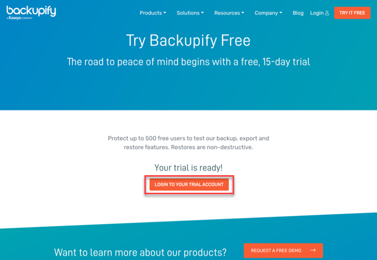 How do I set up a new Backupify for M365 account for my SaaS Protection ...