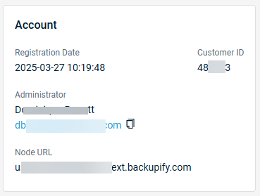 Examining organization backup information