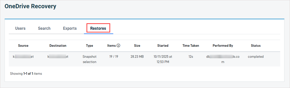Examining recovery information