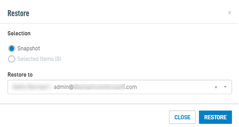 Restoring or exporting data