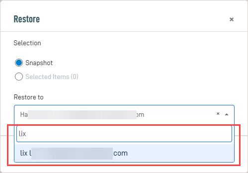 Restoring or exporting data
