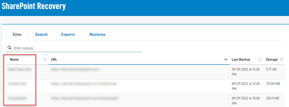 Restoring or exporting data
